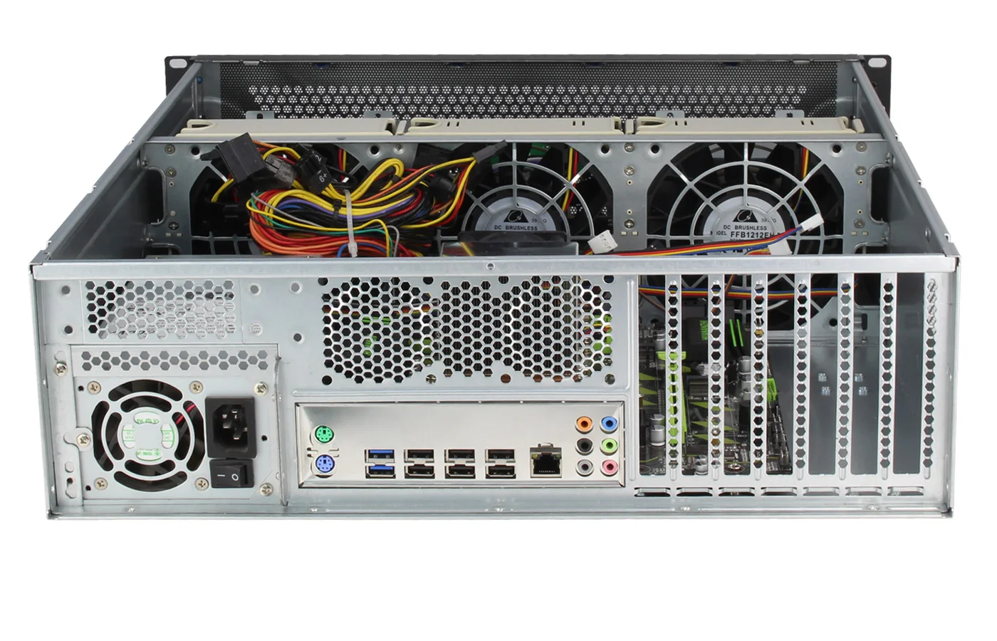 3u 6bays Rack Mount Steel Metal Server Chassis case Industrial Computer Cabinet with Fans ...