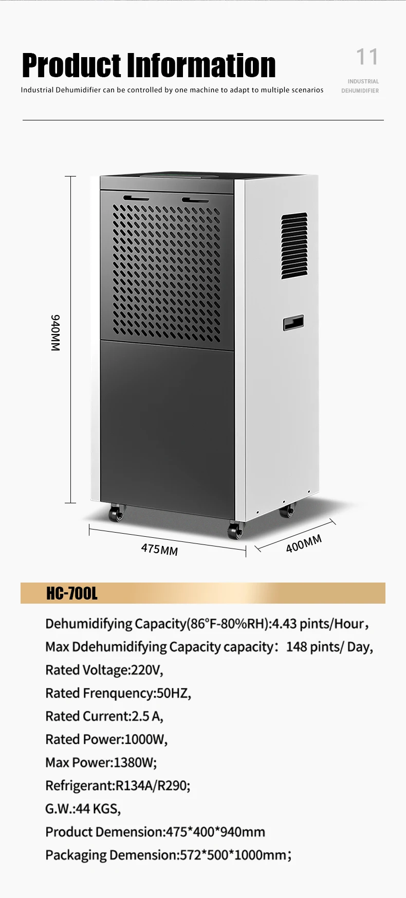 Warehouse Industrial Storage Facilities Moisture Removal Floor Stand ...