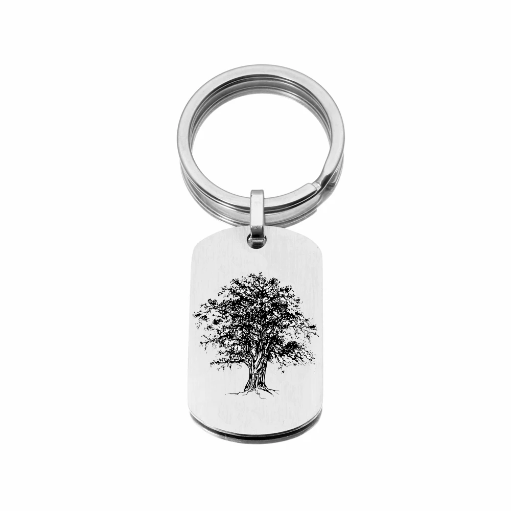 Alpine Tree Keychain Custom Stainless Steel Keychain Custom Laser ...