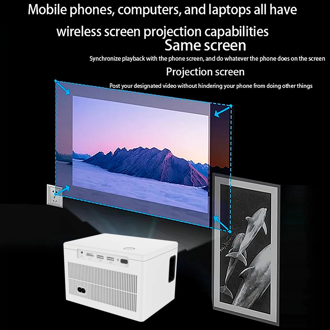4K Smart Projector with Android 9, 4000 Lumens, Mini Home Theater, Full ...