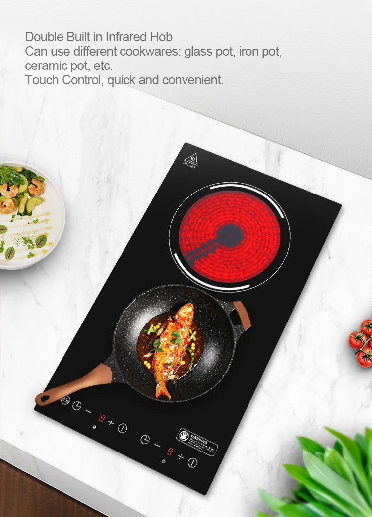 Built-in Double Electrical Infrared Cooktop 1800W Hob ETL US Market 2 ...