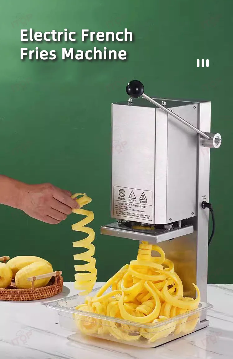 IT-FFM-1 100 Kg/h Spiral Potato Cutter Machine & Curly Fries Slicer OEM