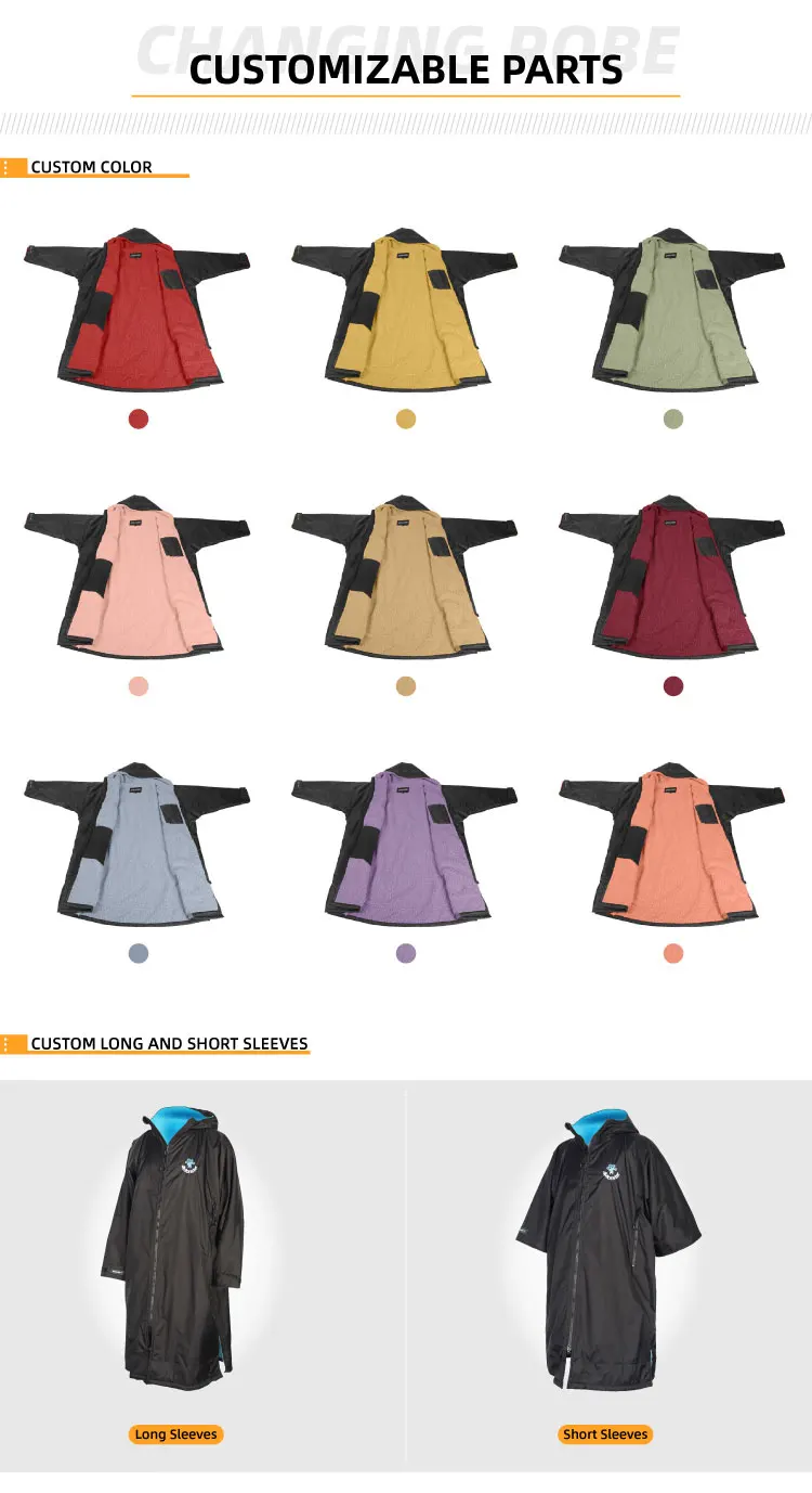 Custom Waterproof Heated Dry Beach Robe USB Long Sleeve Quick Changing ...