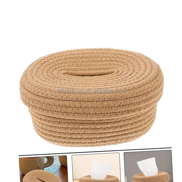 Cotton Rope Material Environmentally Friendly Tissue Box Woven Sundries ...