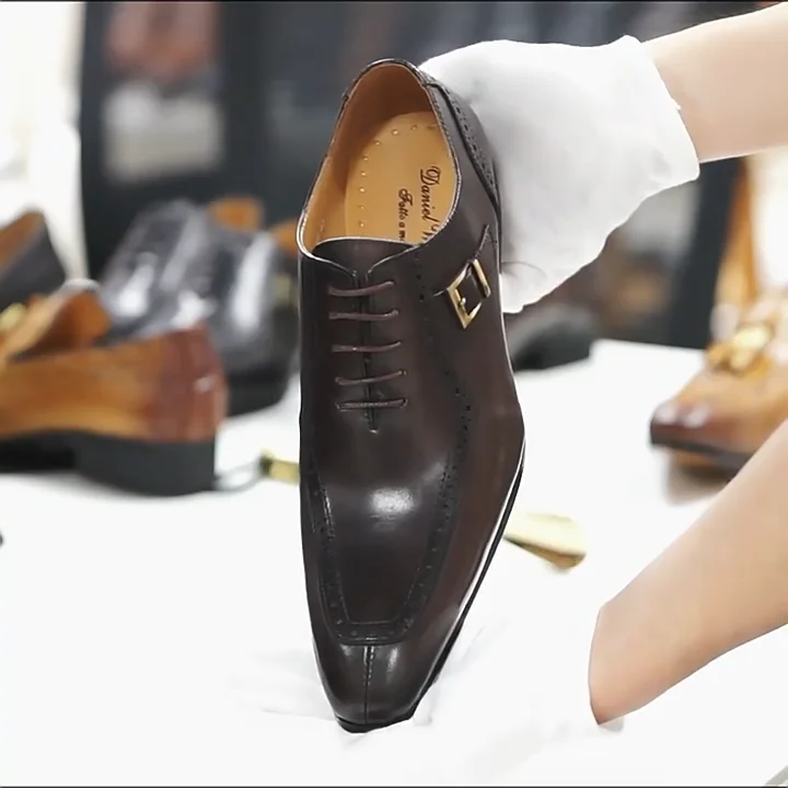 Morili Men's Leather Shoes Genuine Leather Business Office Wedding ...