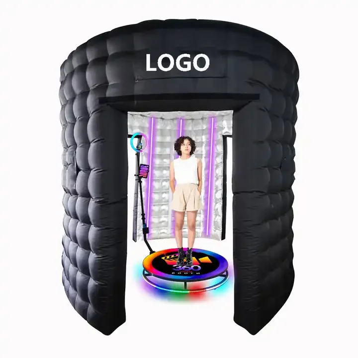 360 Photo Booth Installation Is Simple LED Inflatable Background Booth ...