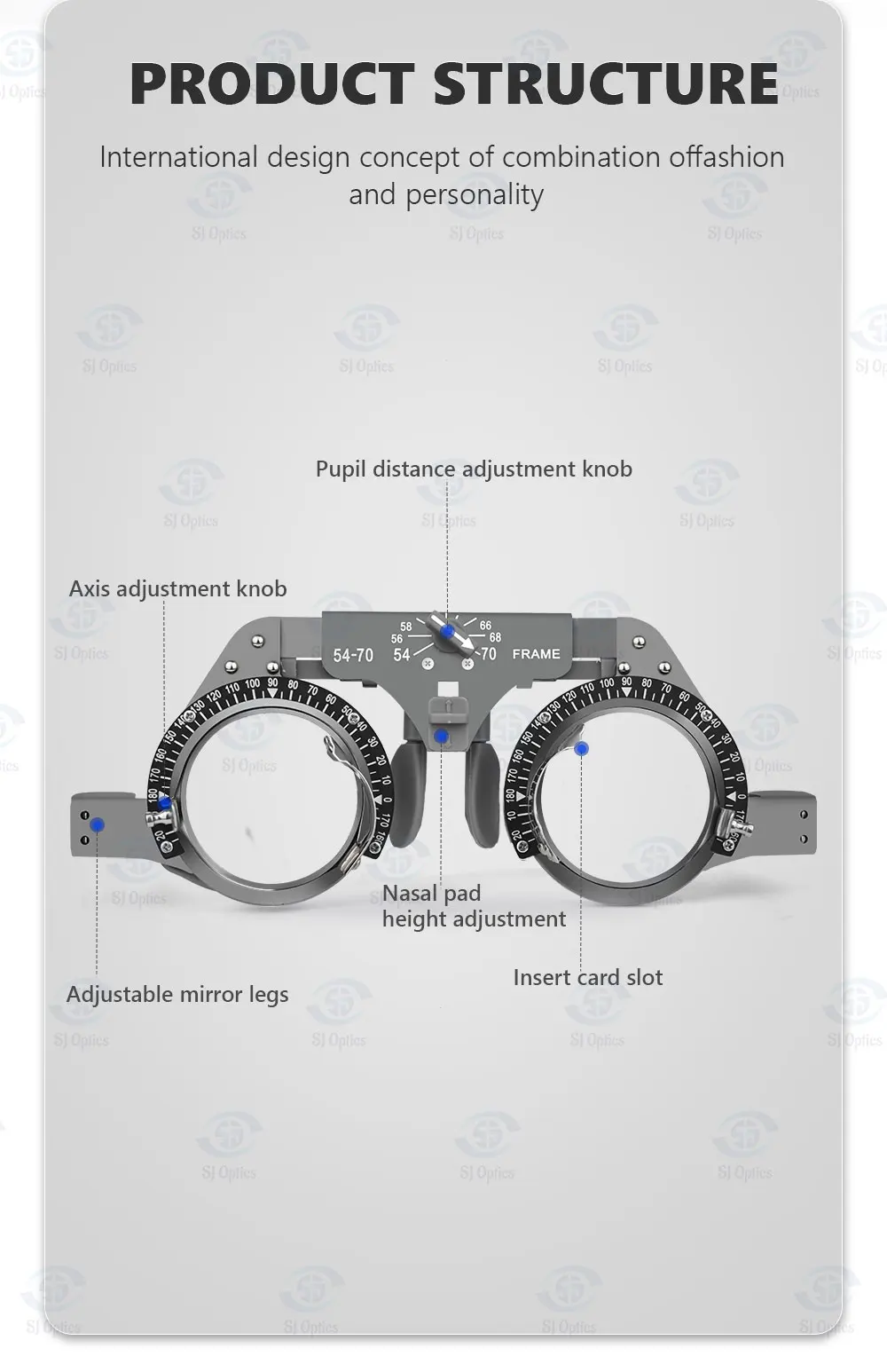 SJ Optics Optical High Quality Trial Lens Frames Pd Adjustable TF-5470 ...
