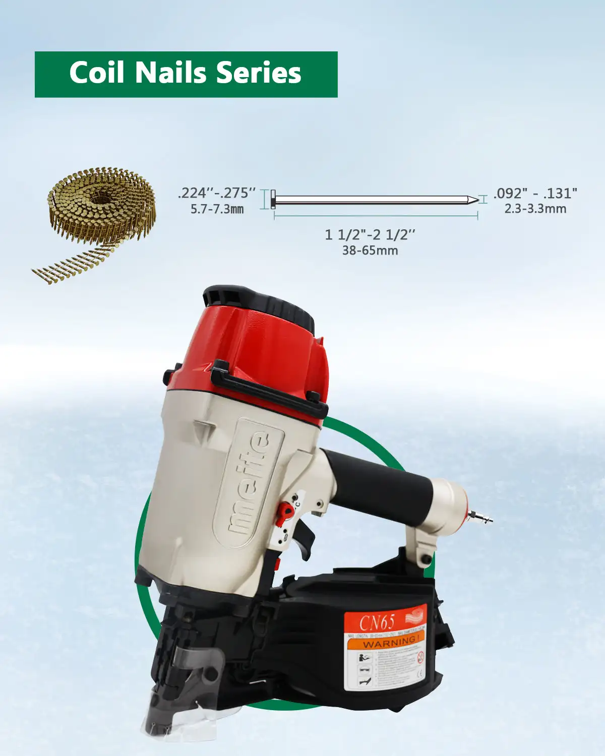 C33/65 Industrial Coil Nailer - Meite CN65 Airclaw Gun