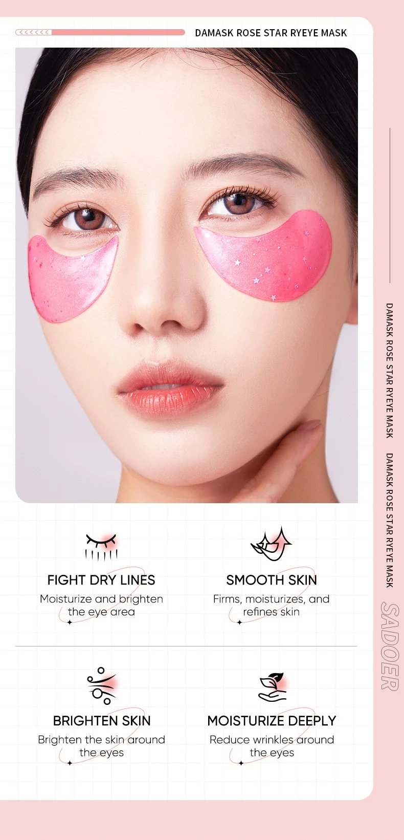 Rose Bamboo Charcoal Star Eye Mask For Eye Whitening Care - Buy Rose ...