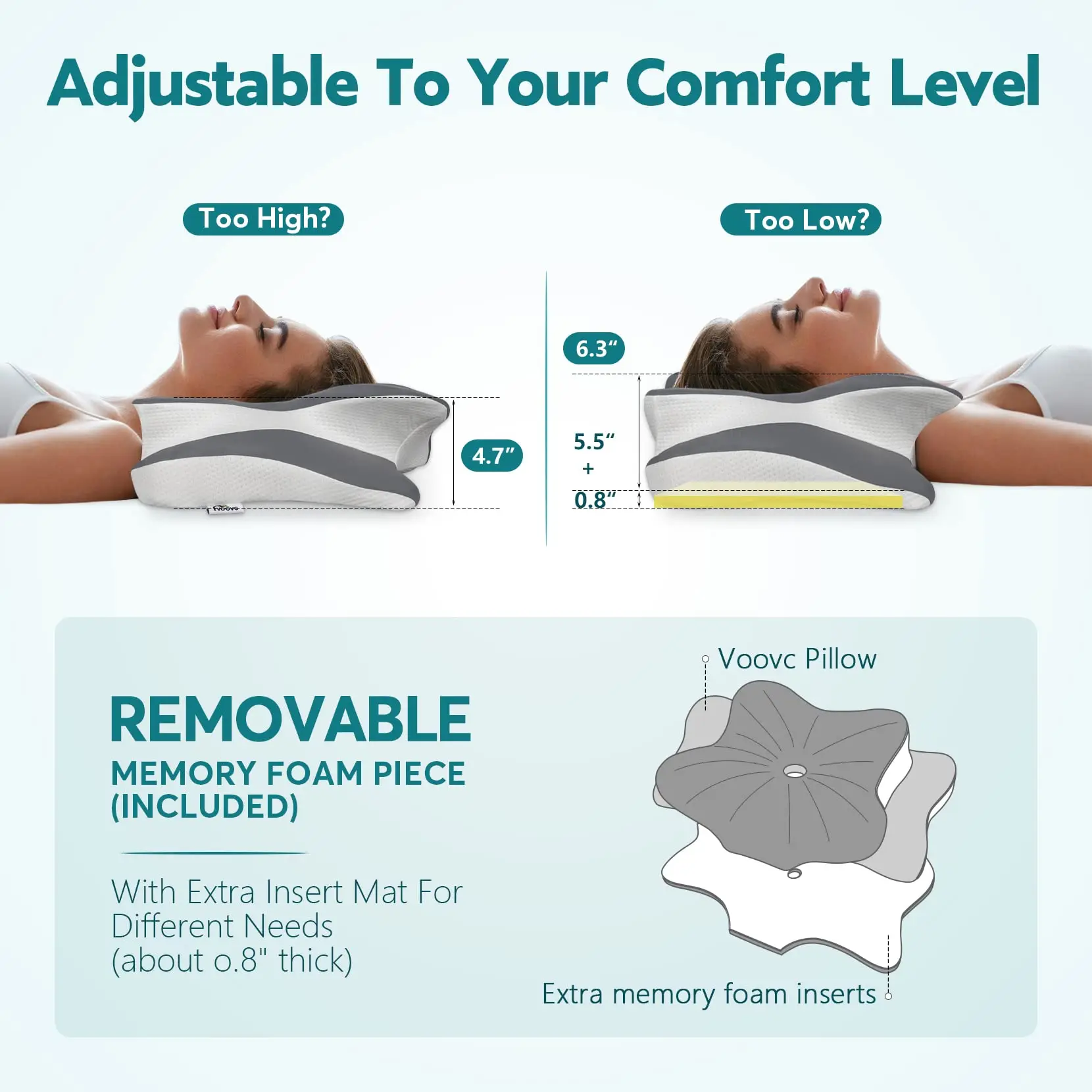 Ergonomic Orthopedic Neck Support Pillow - Memory Foam