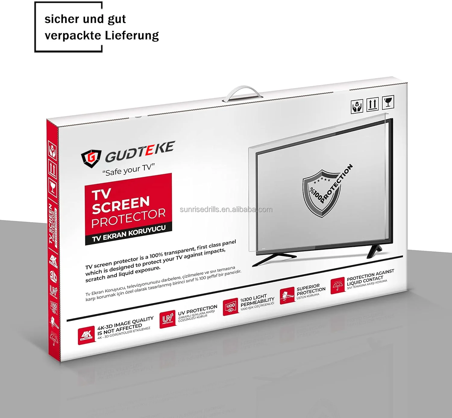 HD Clear Acrylic LED Smart TV Screen Protector - 32 40 43 50 55 65 70 Inch