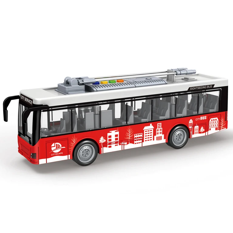 High Quality Friction City Sightseeing Bus Toys 1:16 Electric Friction ...