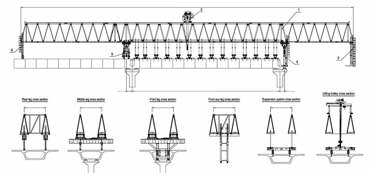 Truss Structure Concrete Girder Launching Crane Bridge Segmental ...