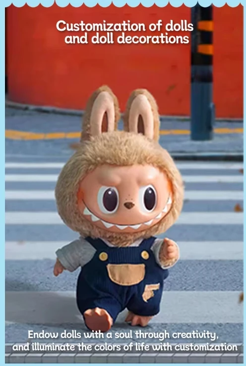 1st 2nd & 3rd Generation Labubu 17cm Plush Toy with Cool Sesame Only ...