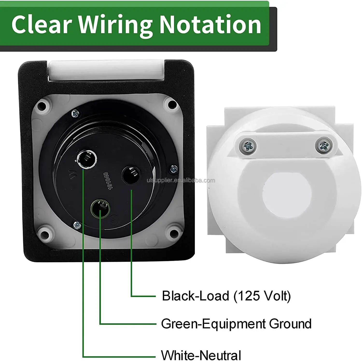 RV Inlet Nema L5-30P ETL Listed 30 Amp RV Inlet White/ Black 3 Prong ...