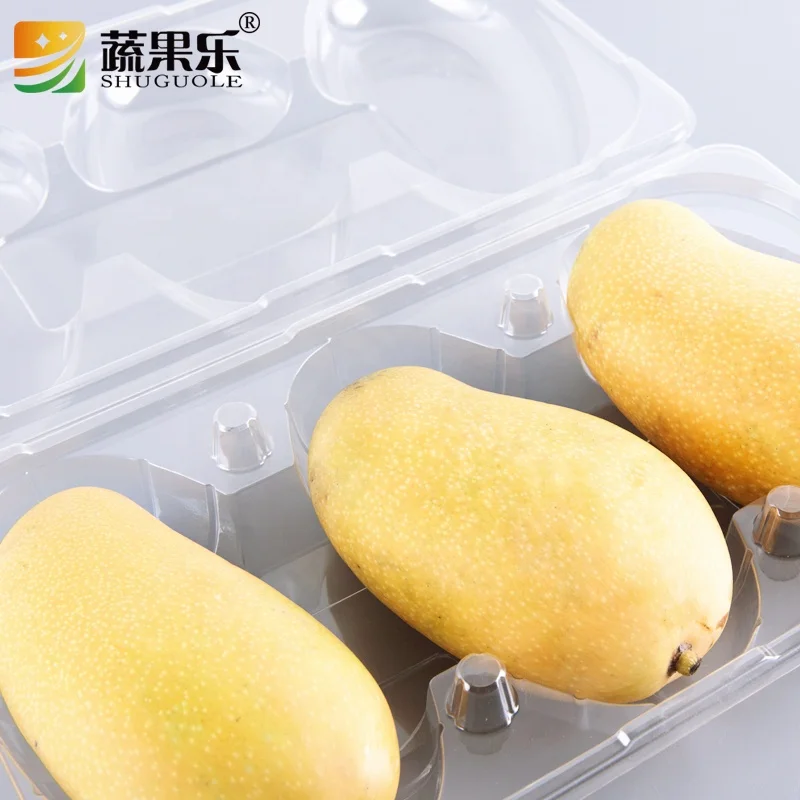 Supermarket Mango Shape Clamshell PET Container Take Away Fruit Mango ...
