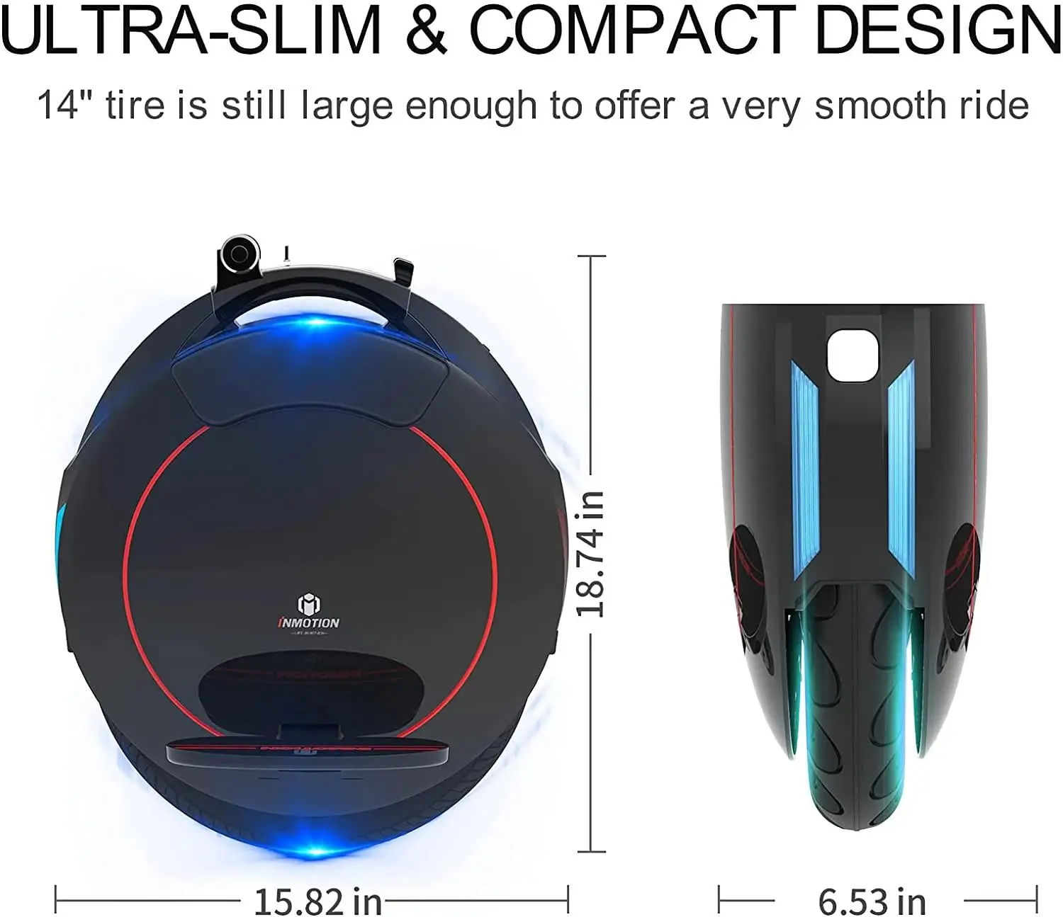 Inmotion V5 Electric Unicycle 20Km/h 2.6Ah 187.2Wh Self Balance Smart ...