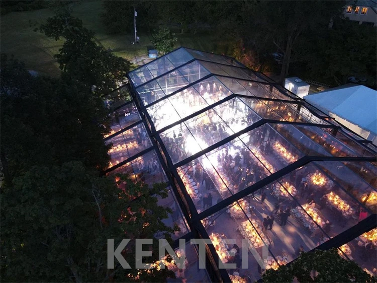 Waterproof Romantic Clear Roof Top Black Frame Catering Structure Heavy ...