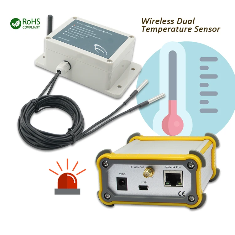 Wireless Sensor System Base Station Industrial Wireless Dual Temperature Sensor System - Buy ...