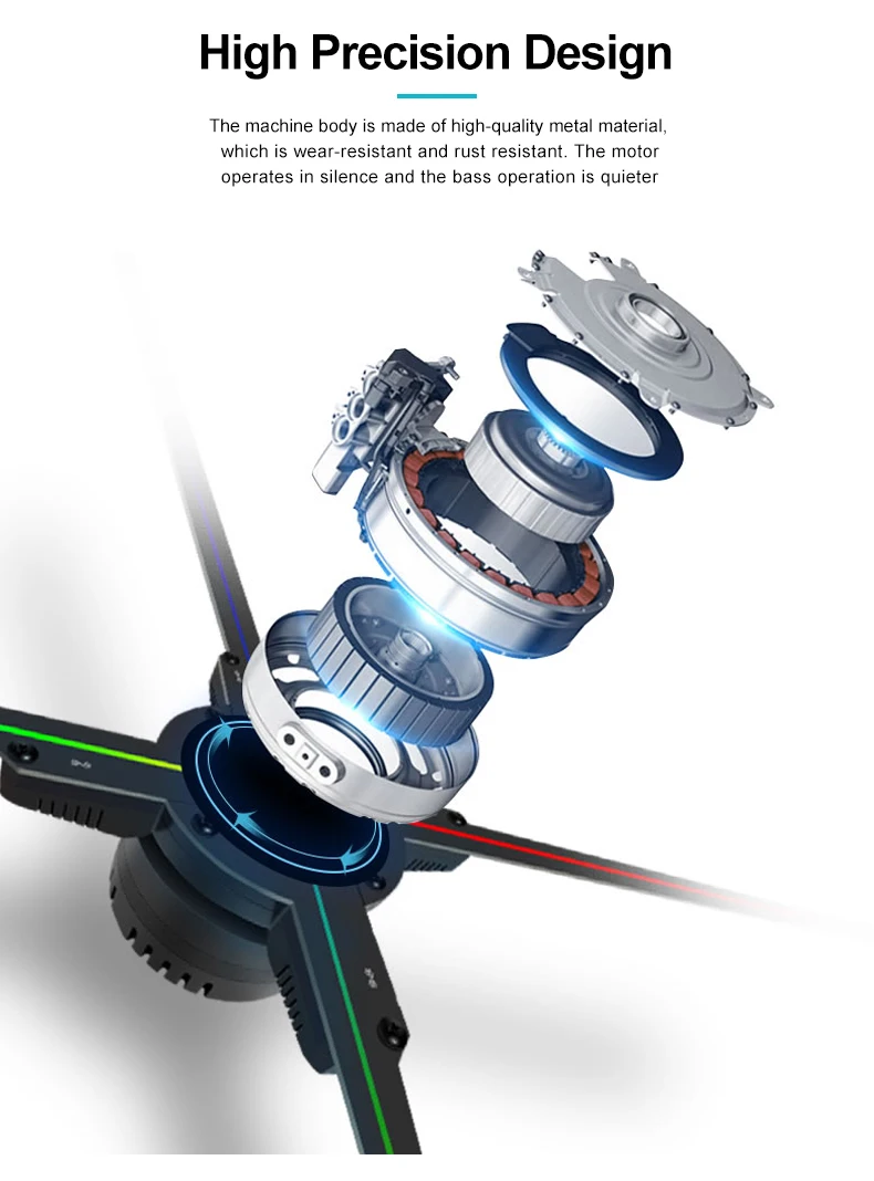 High Resolution 52 65cm Cloud Control Splicing Wifi Holographic Display Led Holograma 3d ...