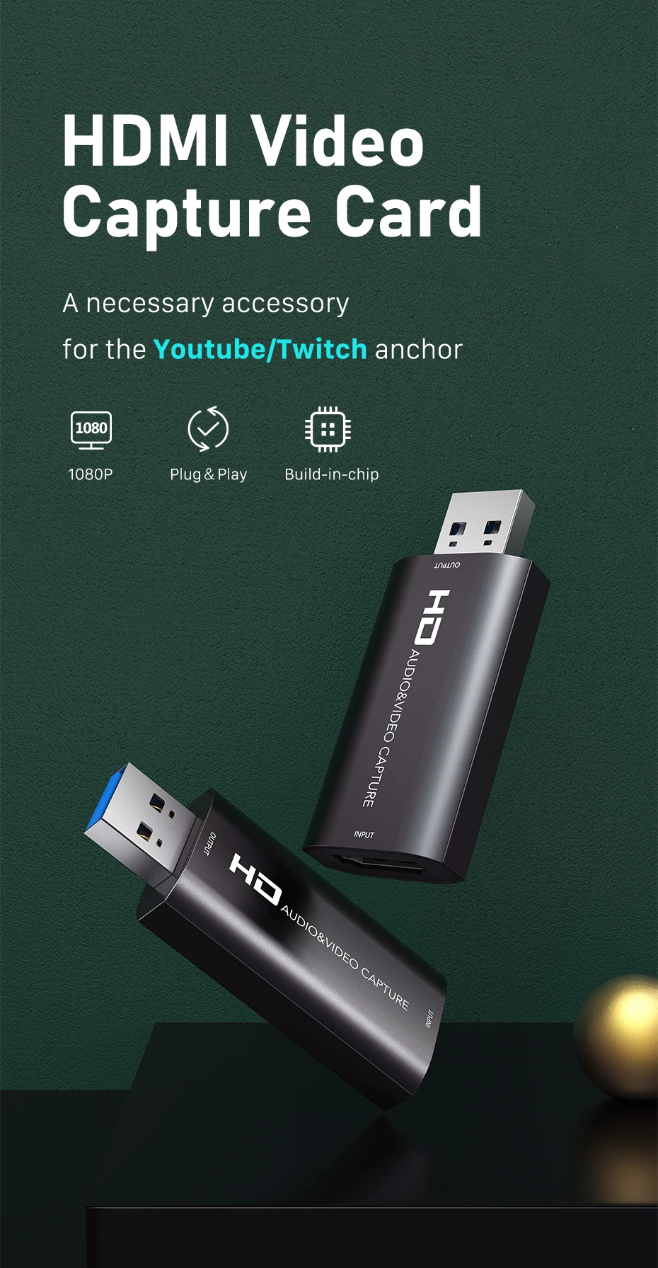 Hdtv Video Capture Card 1920x1080 4k Hdtv To Usb 2.0 Usb Video Hdtv ...