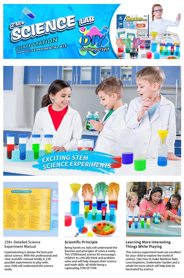 Kids Science Experiment Kit - 238 Magic Experiments Lab Toy Gift for ...