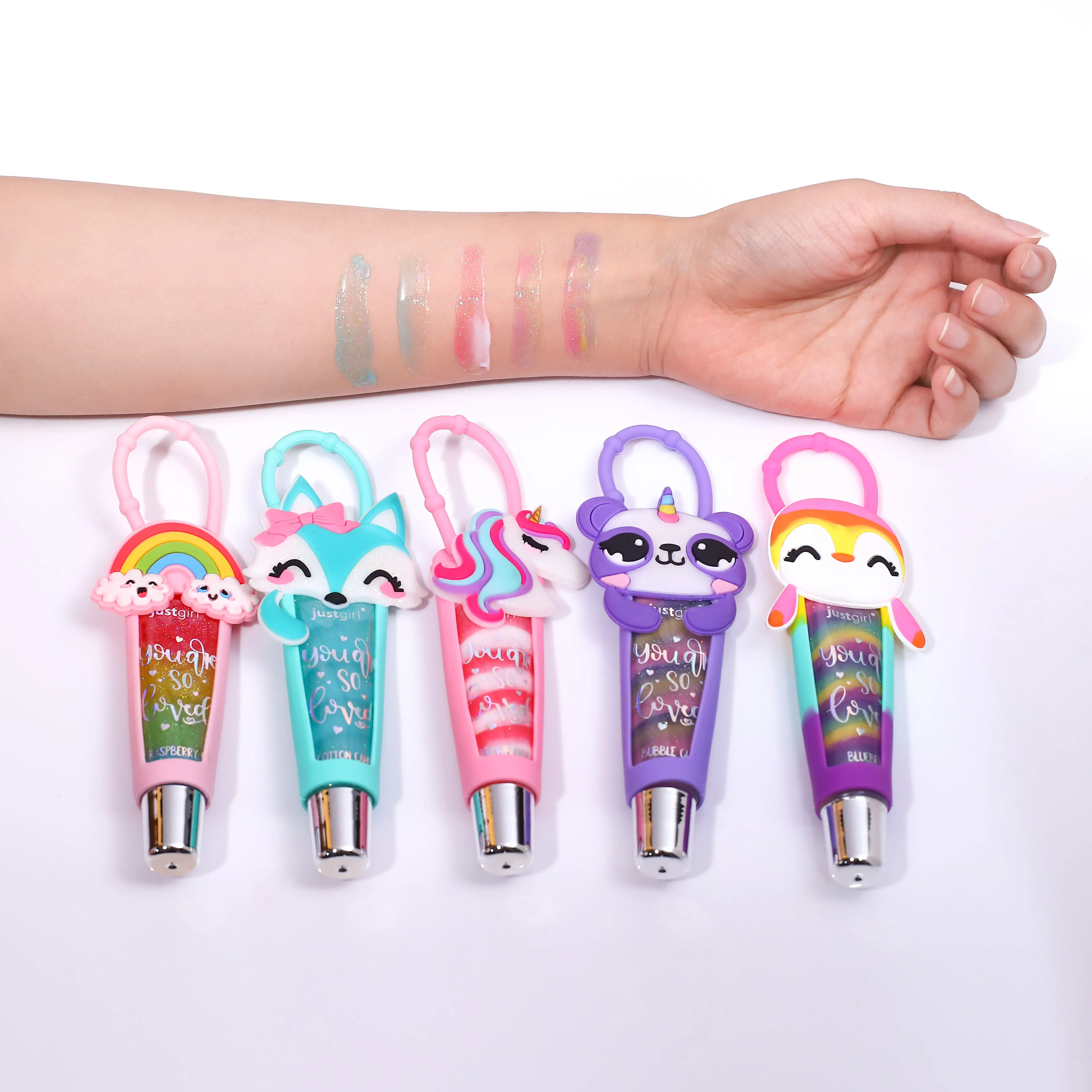 Private Label Cute Kids Animals Silicone Holder Fruit Flavored Lip ...