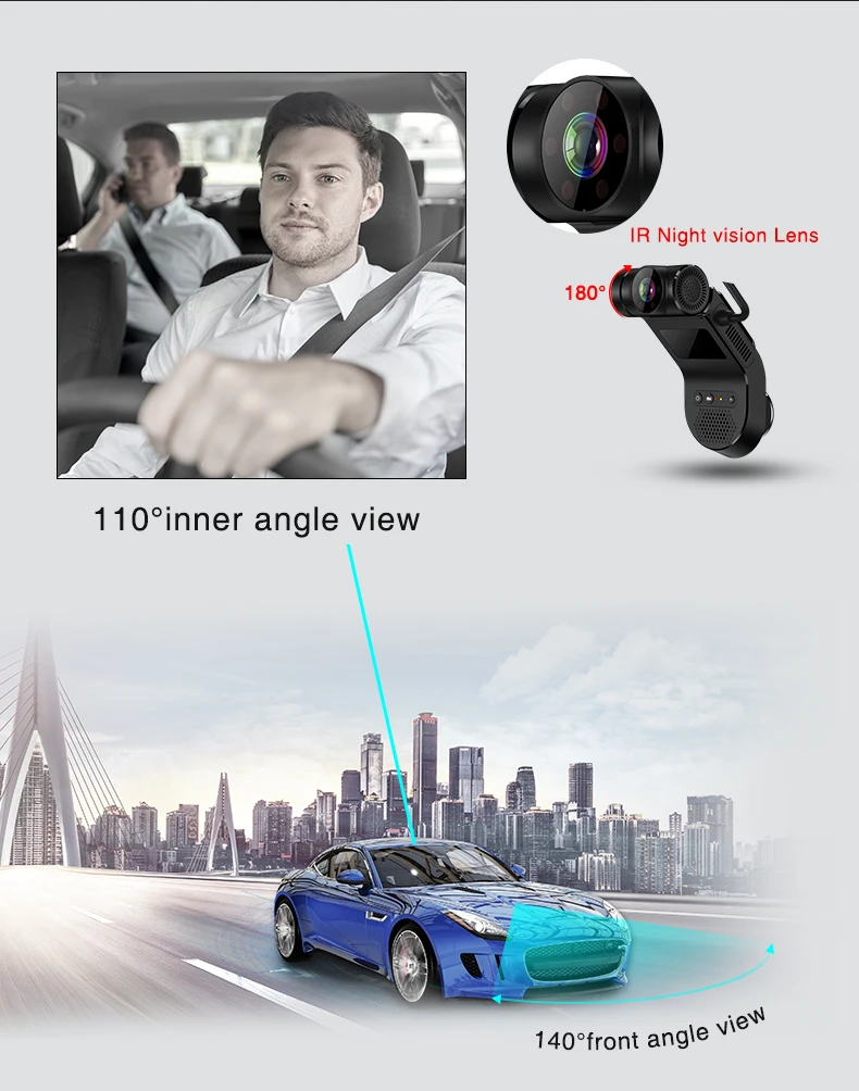 4G Dual Lens Smart Cloud Dash Cam with 2-Inch IPS Screen for Vehicle ...