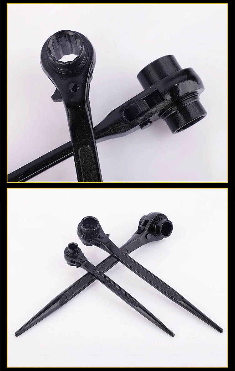 Hexagon Scaffold Ratchet Spanner - Durable Double Wrench