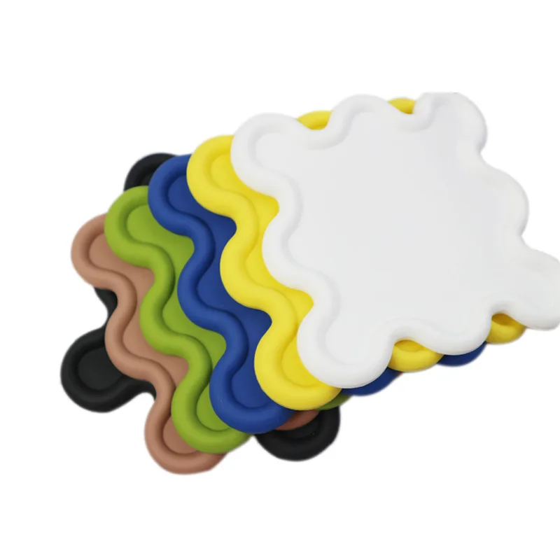 Household Hollow Insulation Pot Mat Coaster Soft Silicone Non-slip Oil ...