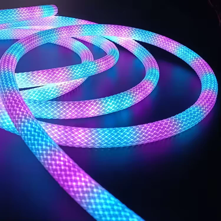 360 Degree Flexible Neon Strip Light Dc24v Silicone Flex Woven LED Neon ...