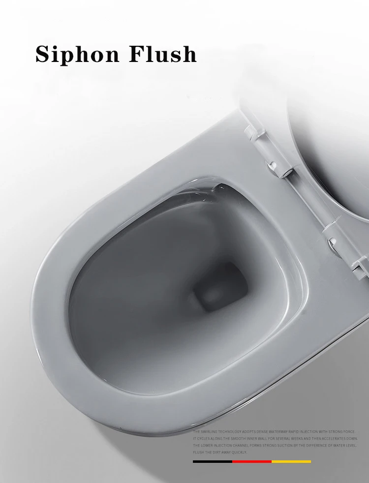 Luxury Grey Gold Bathroom - Gravity Flushing WC P-trap/s-trap
