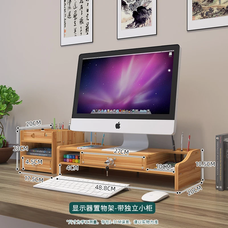 Wooden PC Monitor Riser Lap Tray Computer Laptop Table Rack Desktop ...