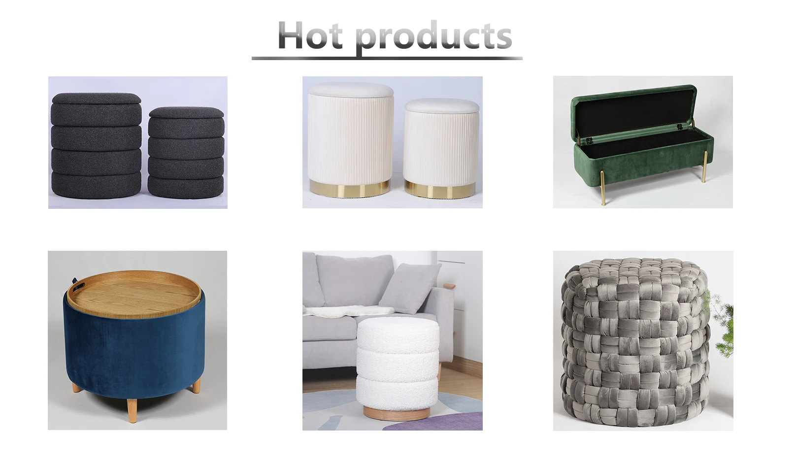 New Golden Ring Base Kd Modern Ottoman Velvet Round Stool Round ...