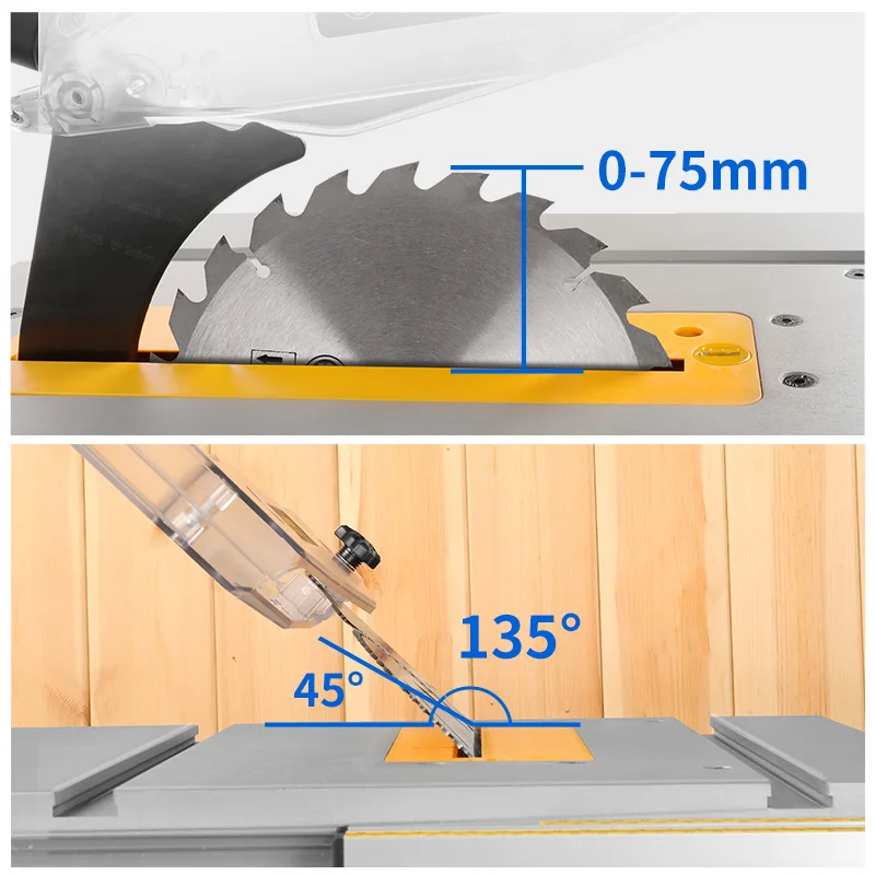 210mm Portable Table Saw 1500W for Woodworking & Aluminum Cutting OEM