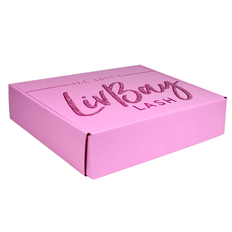Personalized Pink Beauty Cosmetic Lashes Corrugated Cardboard Box For ...