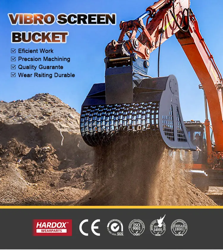 MONDE Excavator Attachment Vibro Screen Bucket Hydraulic Screen Bucket ...