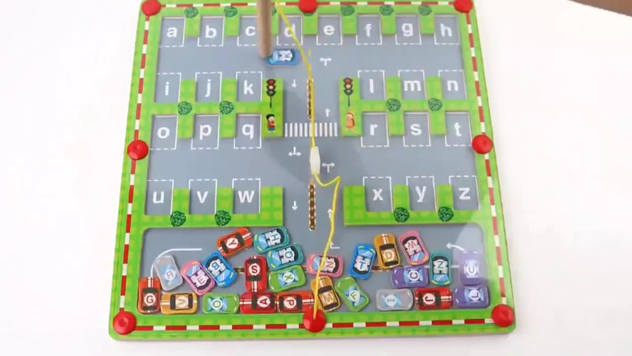 Magnetic Alphabet Maze Board Wooden Matching Letter Parking Game ...