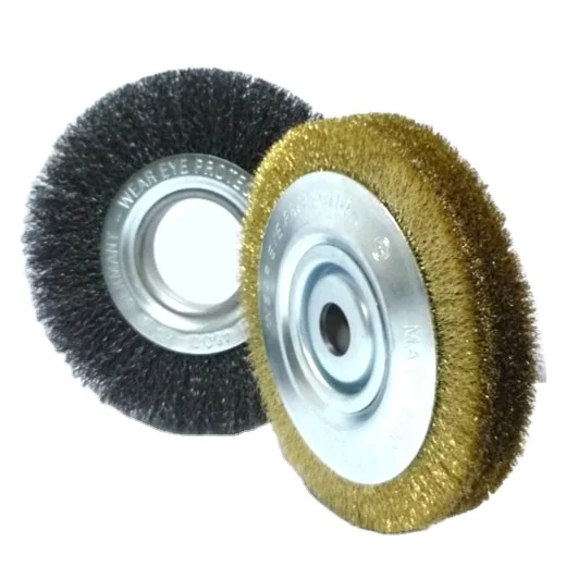 150mm Diameter Round Brass Coated Steel Wire Industrial Circular Brush ...