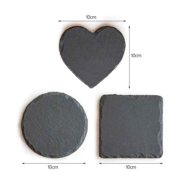 Wholesale Gloway Logo Black Natural Square Round Slate Coasters for ...