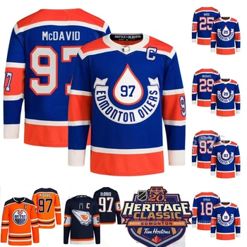 Custom Oilers 2023 Heritage Classic Jersey 97 Connor Mcdavid Leon ...