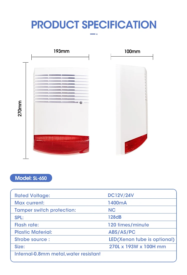 DC 12V Strobe Siren Light Xenon Beacon Alarm System siren alarm ...