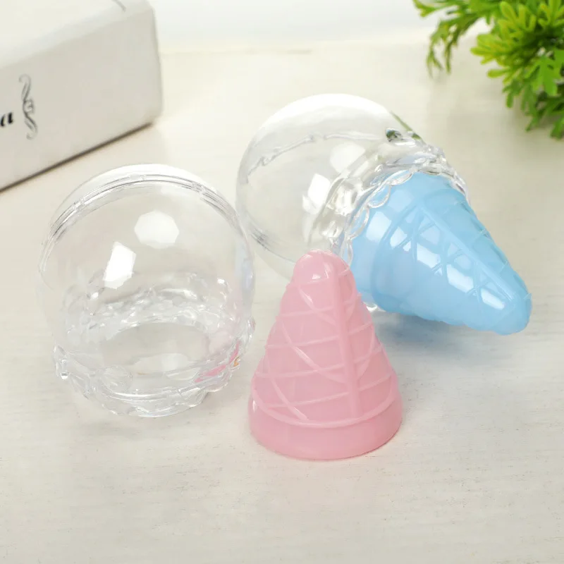 Clear Plastic Ice Cream Candy Slime Container for Gift Kids Transparent ...