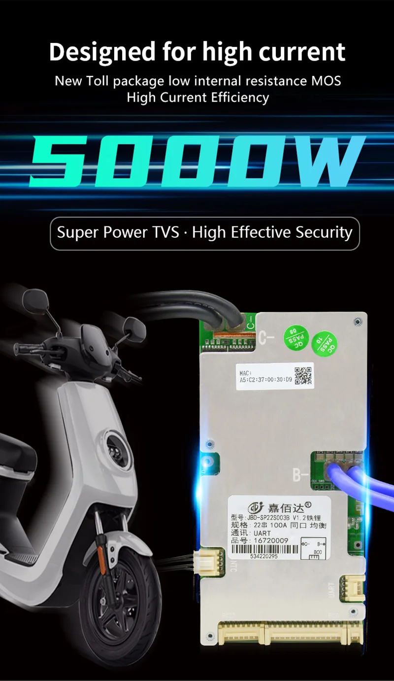 Jbd Sp22s003b Lithium Battery Management System 6s-22s 40a 50a 80a 100a ...