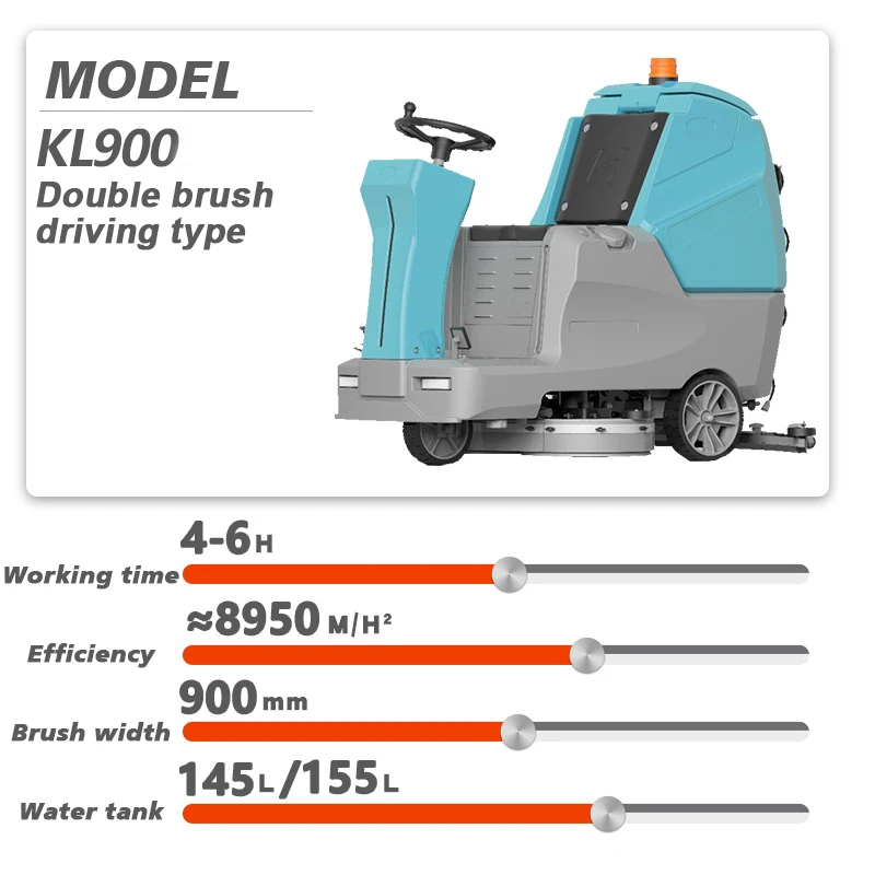 H860 Automatic Warehouse Ride on Scrubber Machine Tile Cleaning Machine