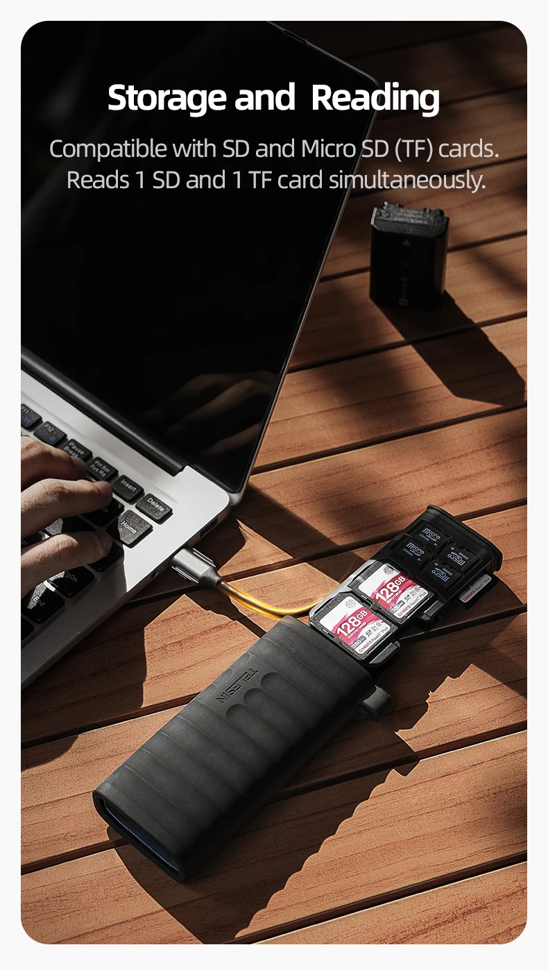 S6-MCR-01 Multifunction Card Reader by Telesin - ABS Black