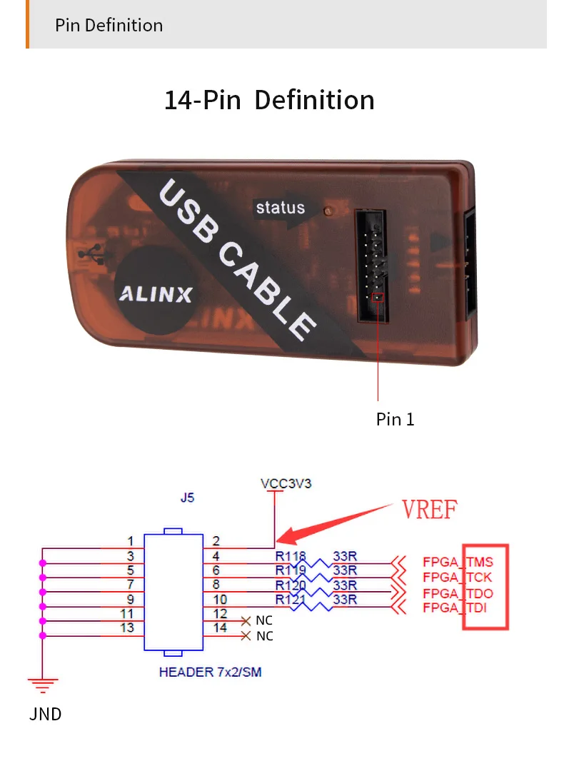ALINX AL321 - USB Blaster for XILINX FPGA JTAG Program Download