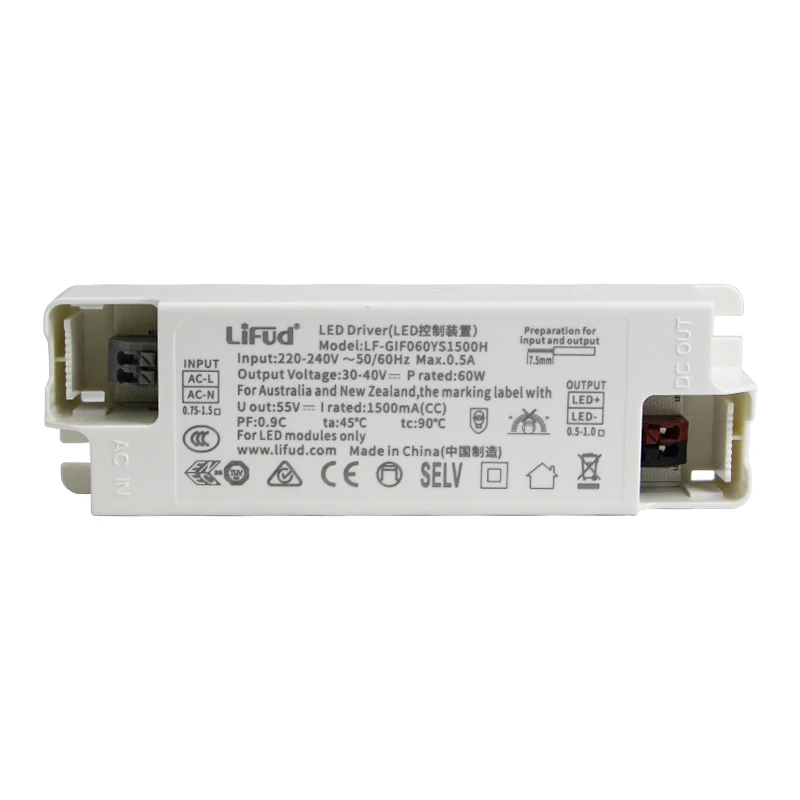 Lifud LED Driver LF-GIF060YS1550H - 60W Flicker-Free Power Supply
