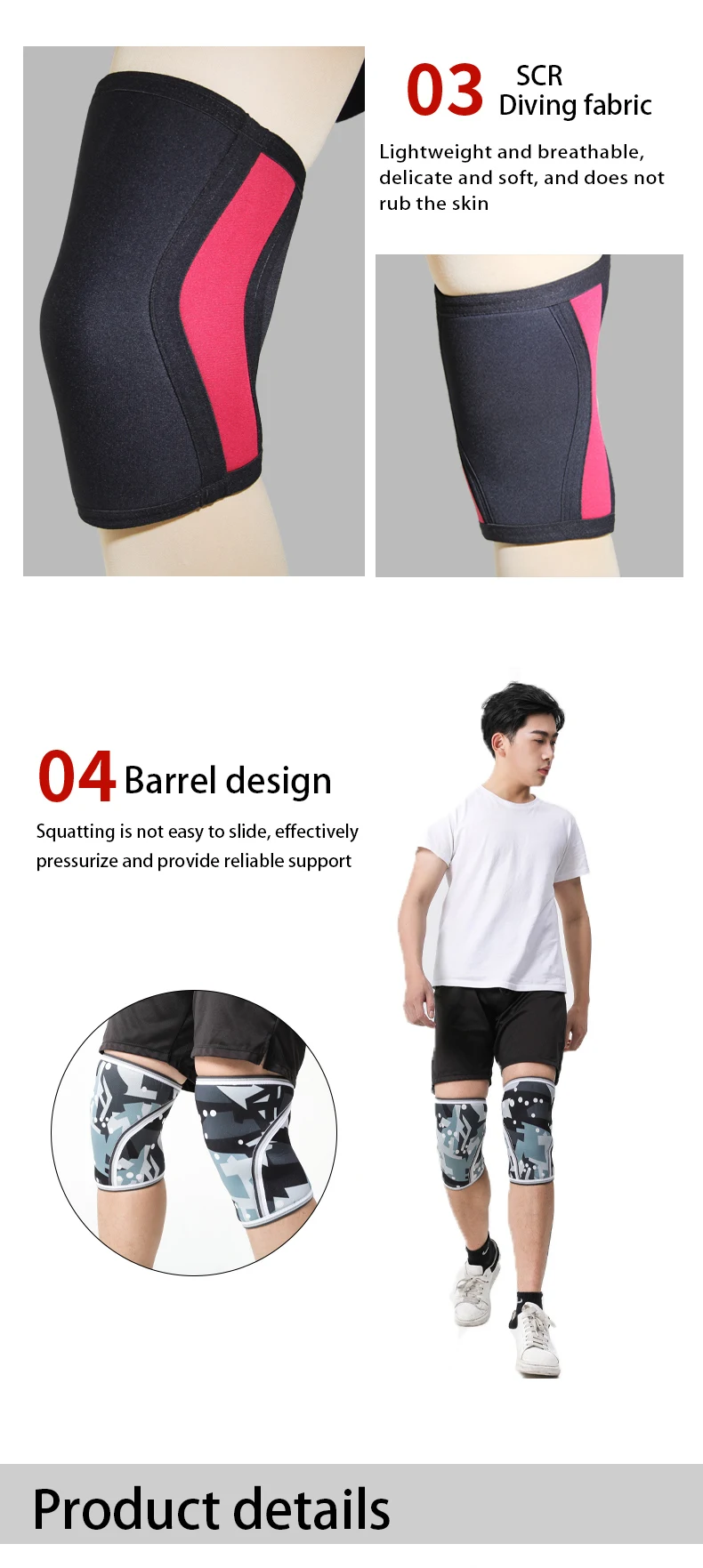 Custom Knee Guards Sports Weightlifting Powerlifting Neoprene Knee Pads ...