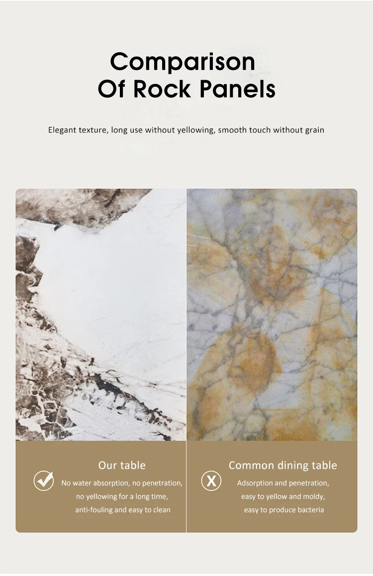 Modern Design Slate Top Dining Table Set 4 Chairs 6 Seater